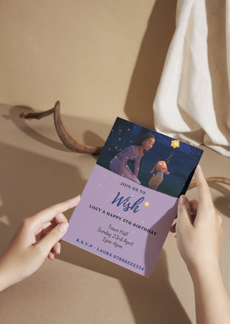 Editable Wish Birthday Party Invitation Template Digital Download Girls ...