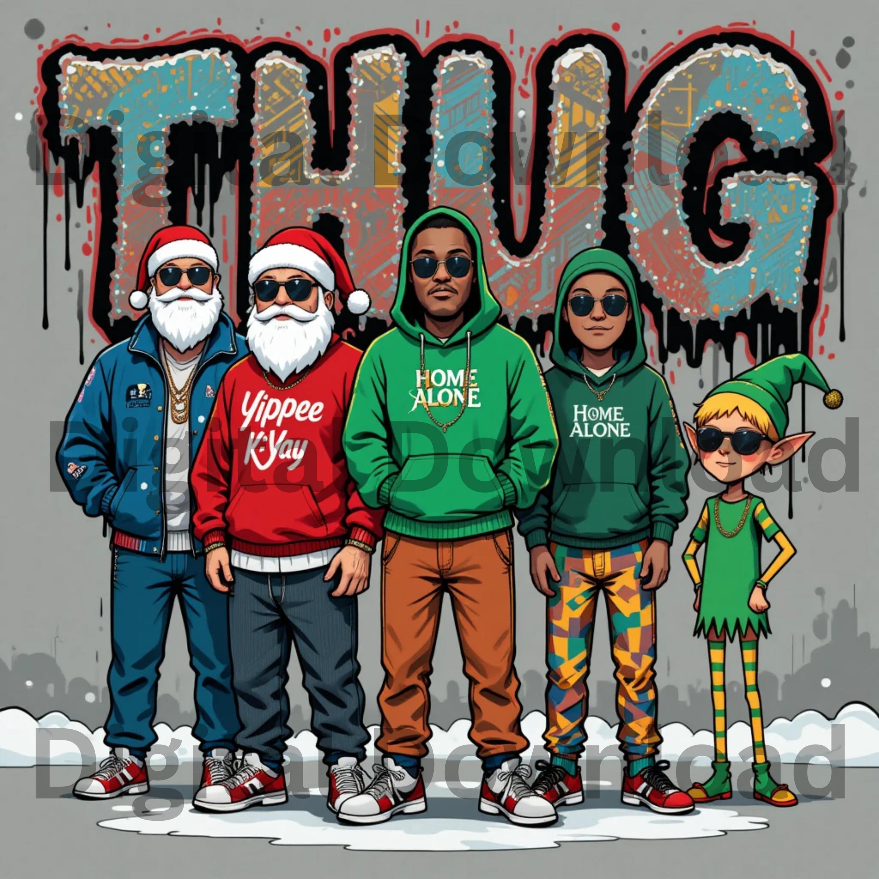 Funny Christmas Thug Life Crew JPG Bundle – 6 High-resolution Holiday ...