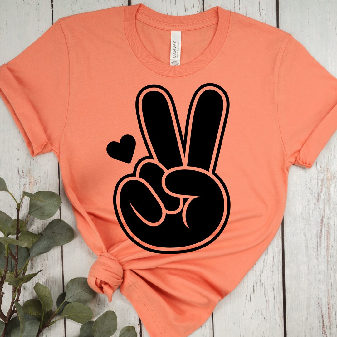 Hand Peace Sign, SVG File for Cricut, Silhouette, Line Drawing ,peace ...