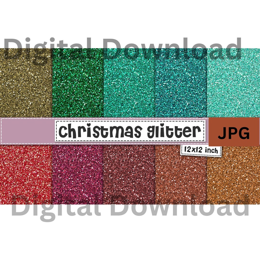 Christmas Glitter Digital Paper: Sparkling Backgrounds, Commercial Use ...