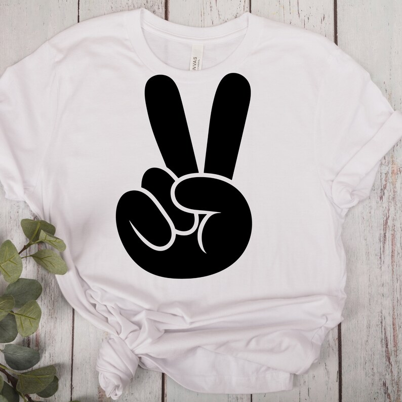 Hand Peace Sign, SVG File for Cricut, Silhouette, Line Drawing ,peace ...