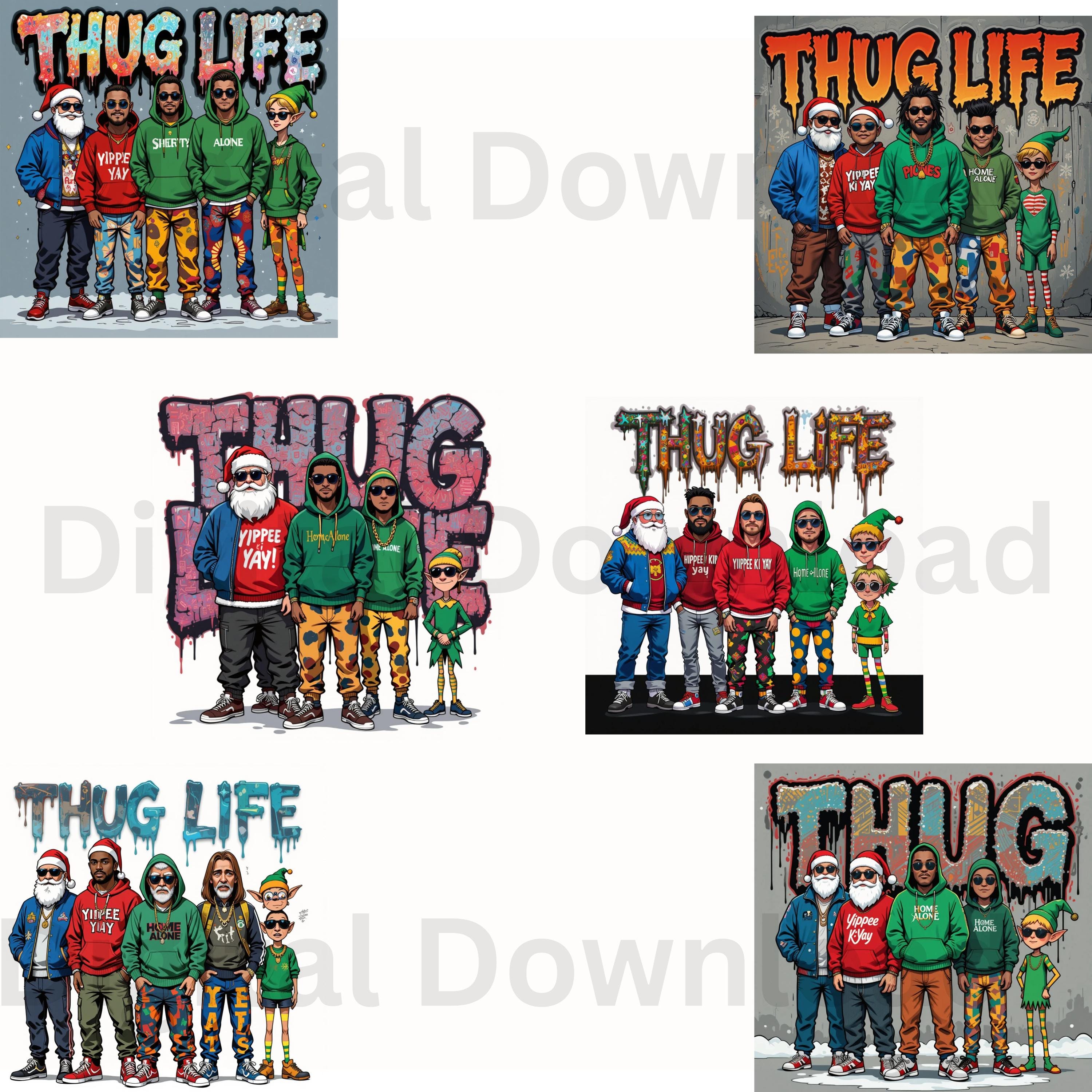 Funny Christmas Thug Life Crew JPG Bundle – 6 High-resolution Holiday ...