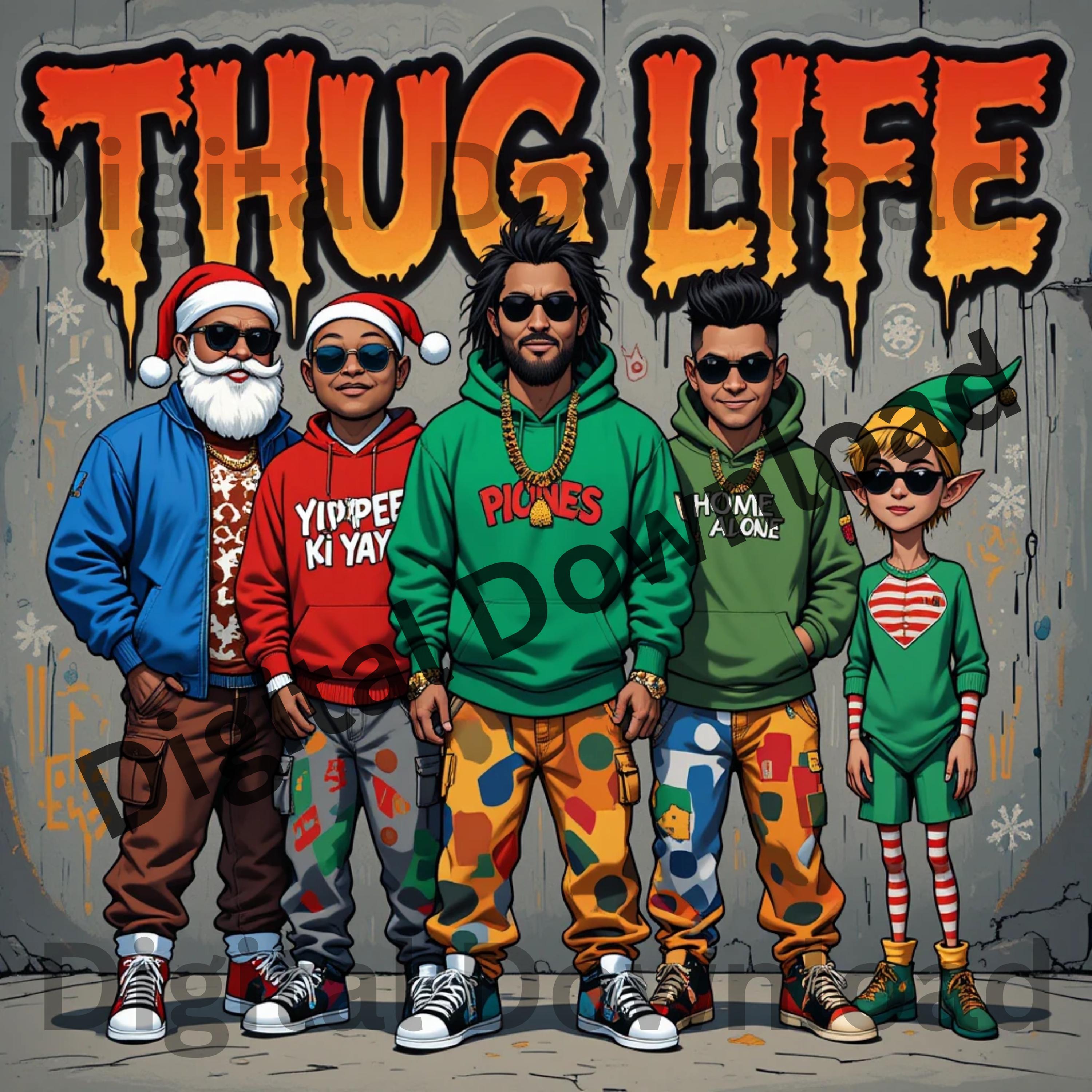Funny Christmas Thug Life Crew JPG Bundle – 6 High-resolution Holiday ...