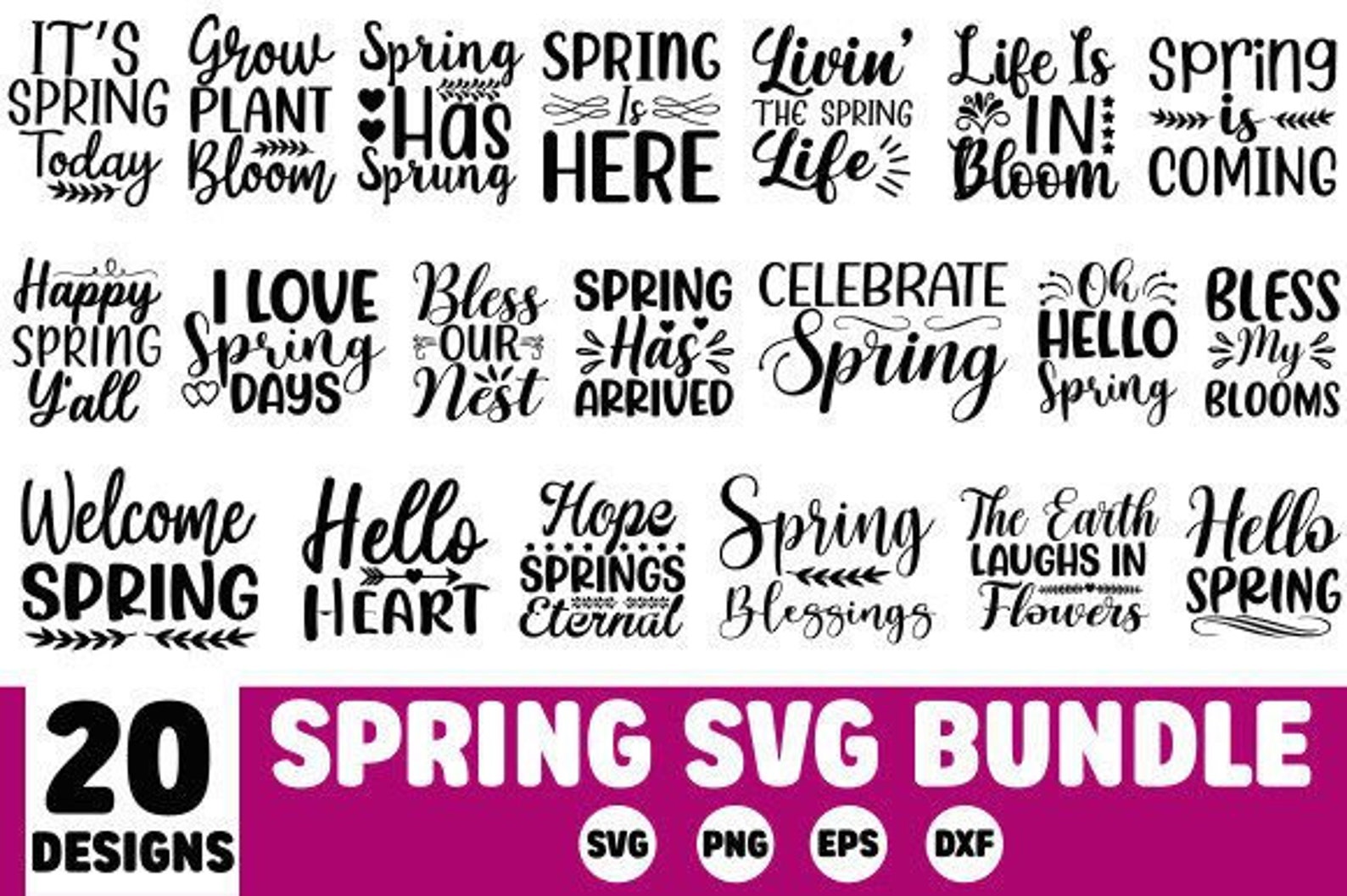 20 Spring Svg Bundle, Spring Svg, Spring Svg Bundle, Spring Png ...