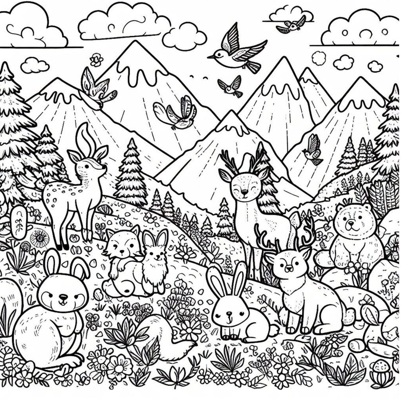 60+ Animal Coloring Pages for Kids and Adults | Printable PDF | 8.5x11 ...