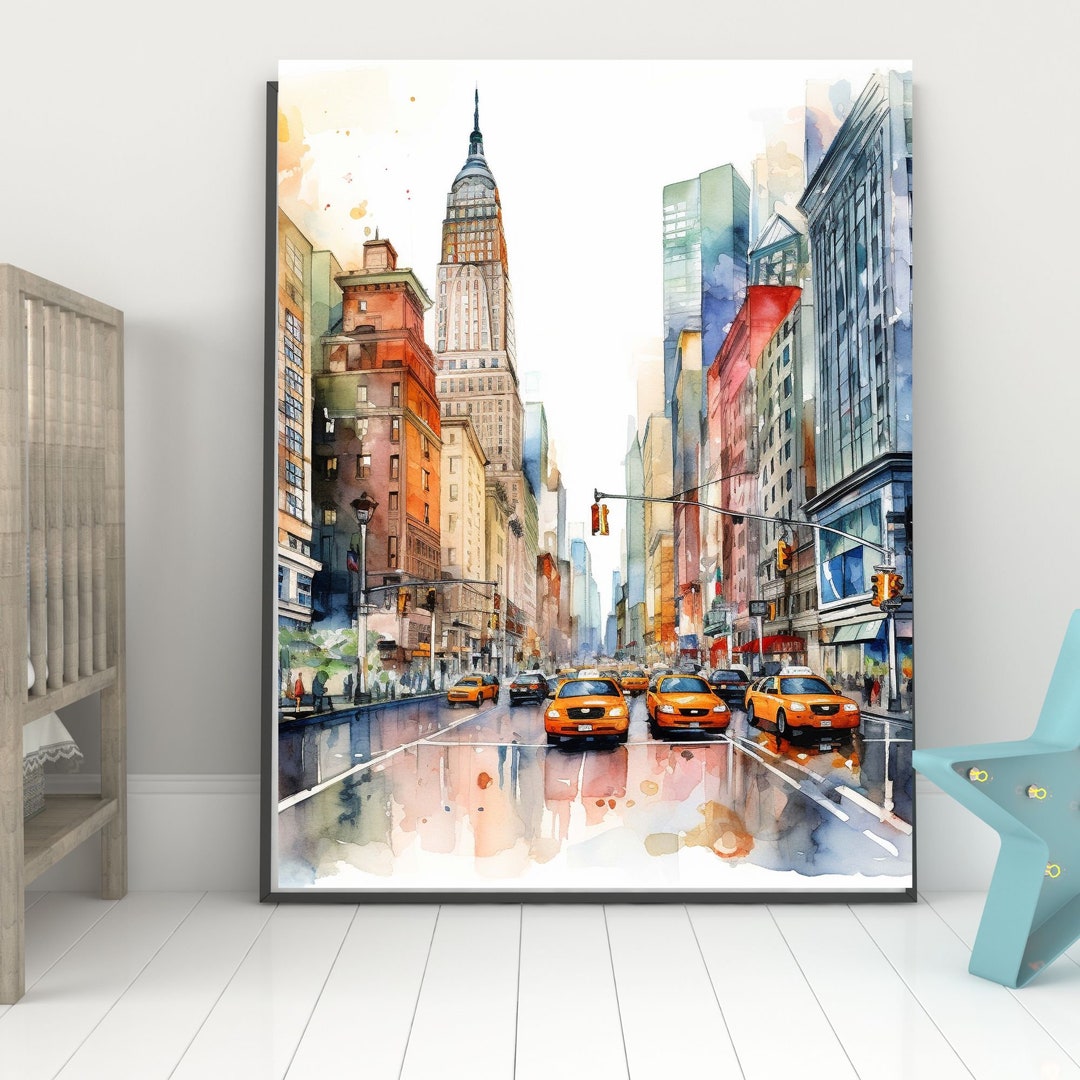 10 Watercolor New York City Clipart/wall Art JPG Graphic for - Etsy