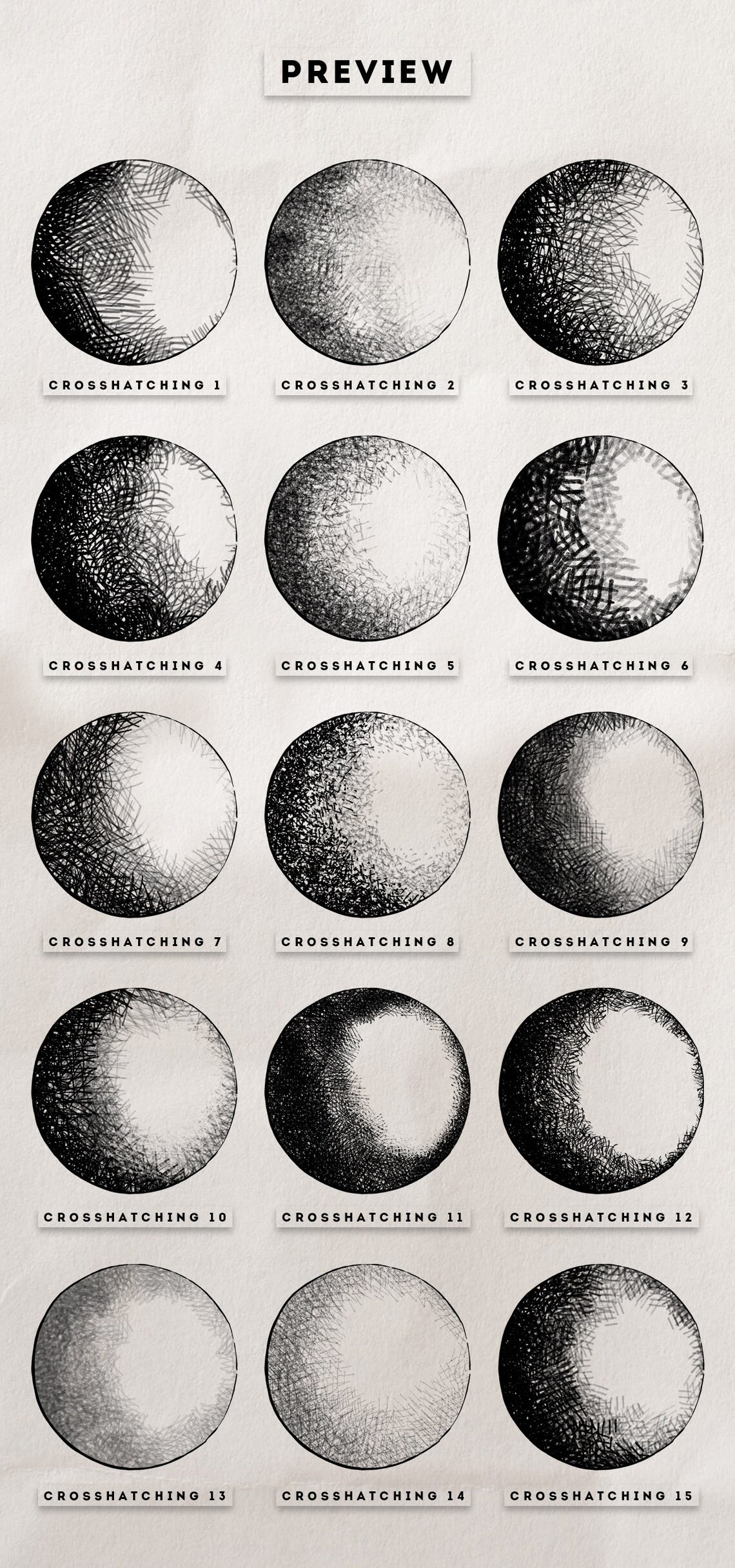 Procreate Crosshatching Brushes - Etsy