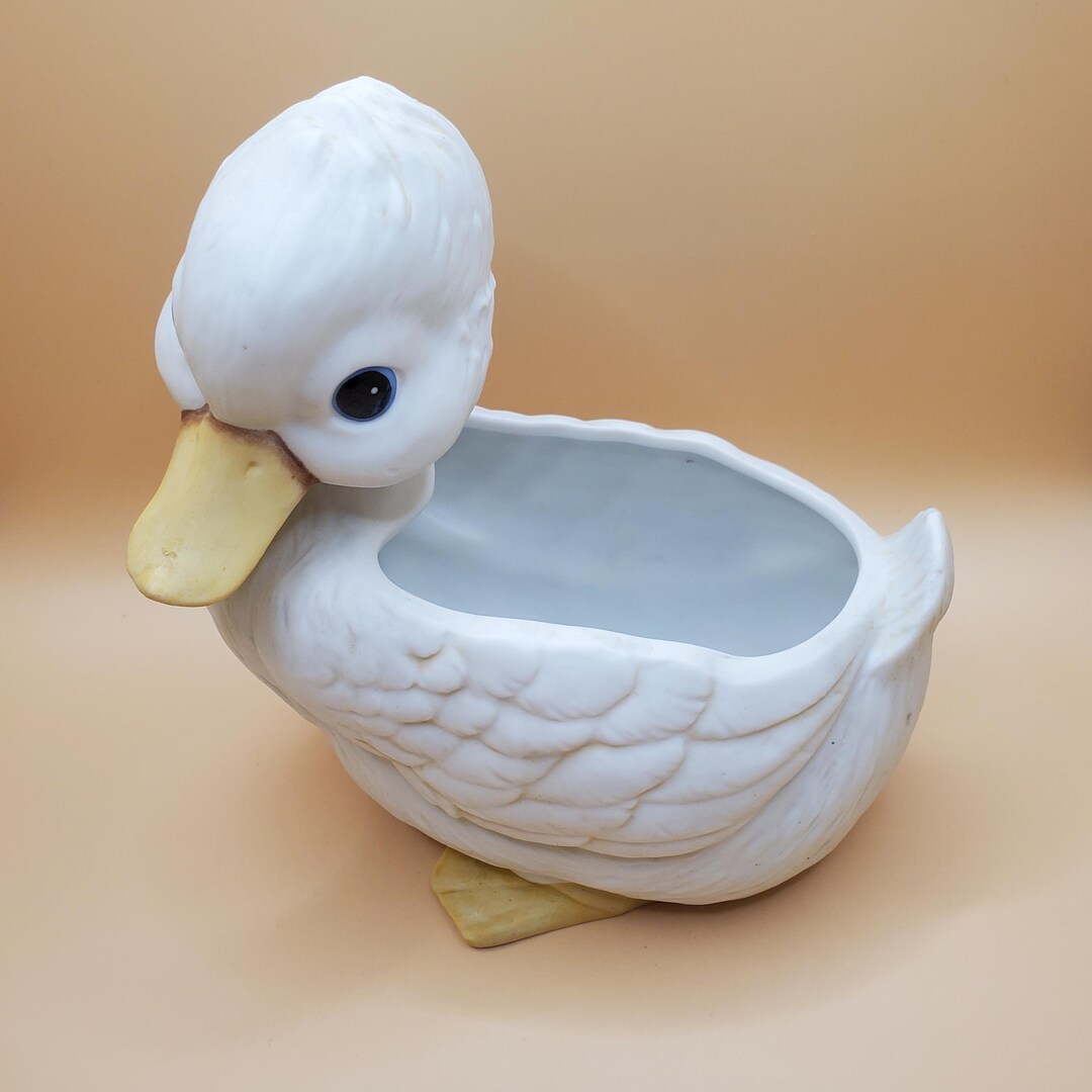 Sweet Porcelain White Duck Planter Made in Mexico - Etsy