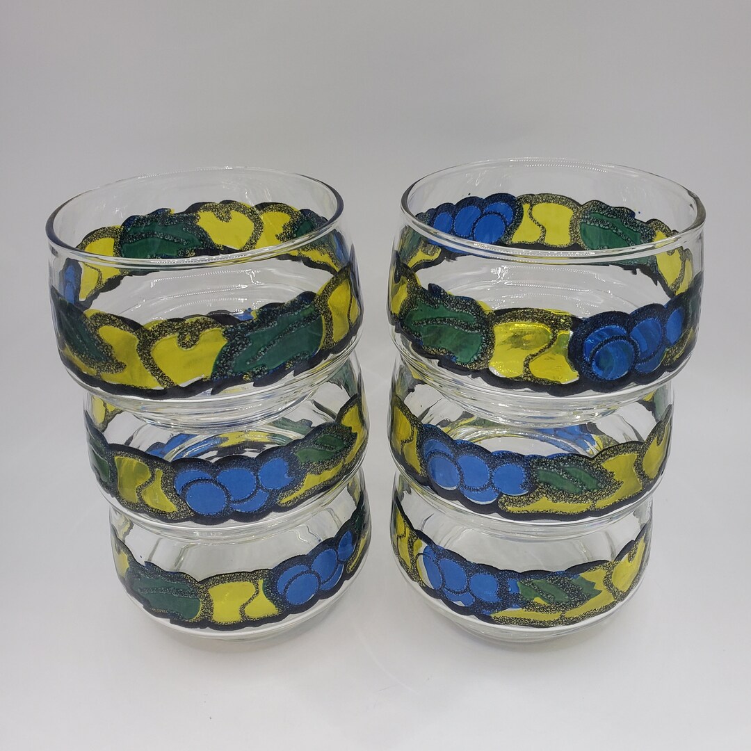 Libbey 8 Oz. Stained Glass Glasses - Etsy