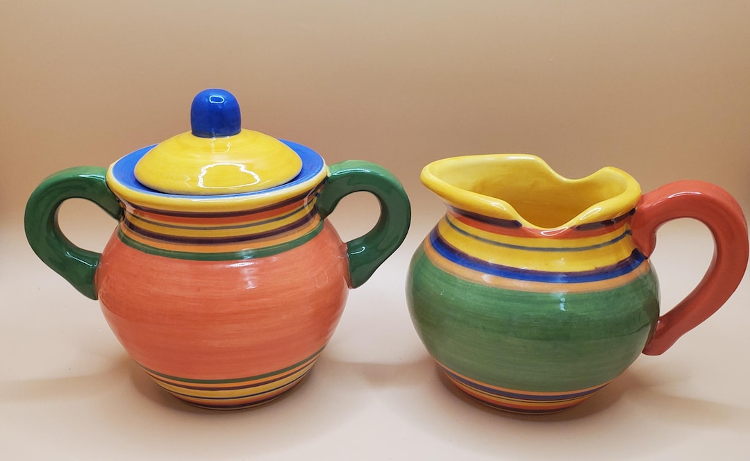 Hand Painted Exclusive Pacific Rim China "santa Fe" Cream and Sugar Set ...