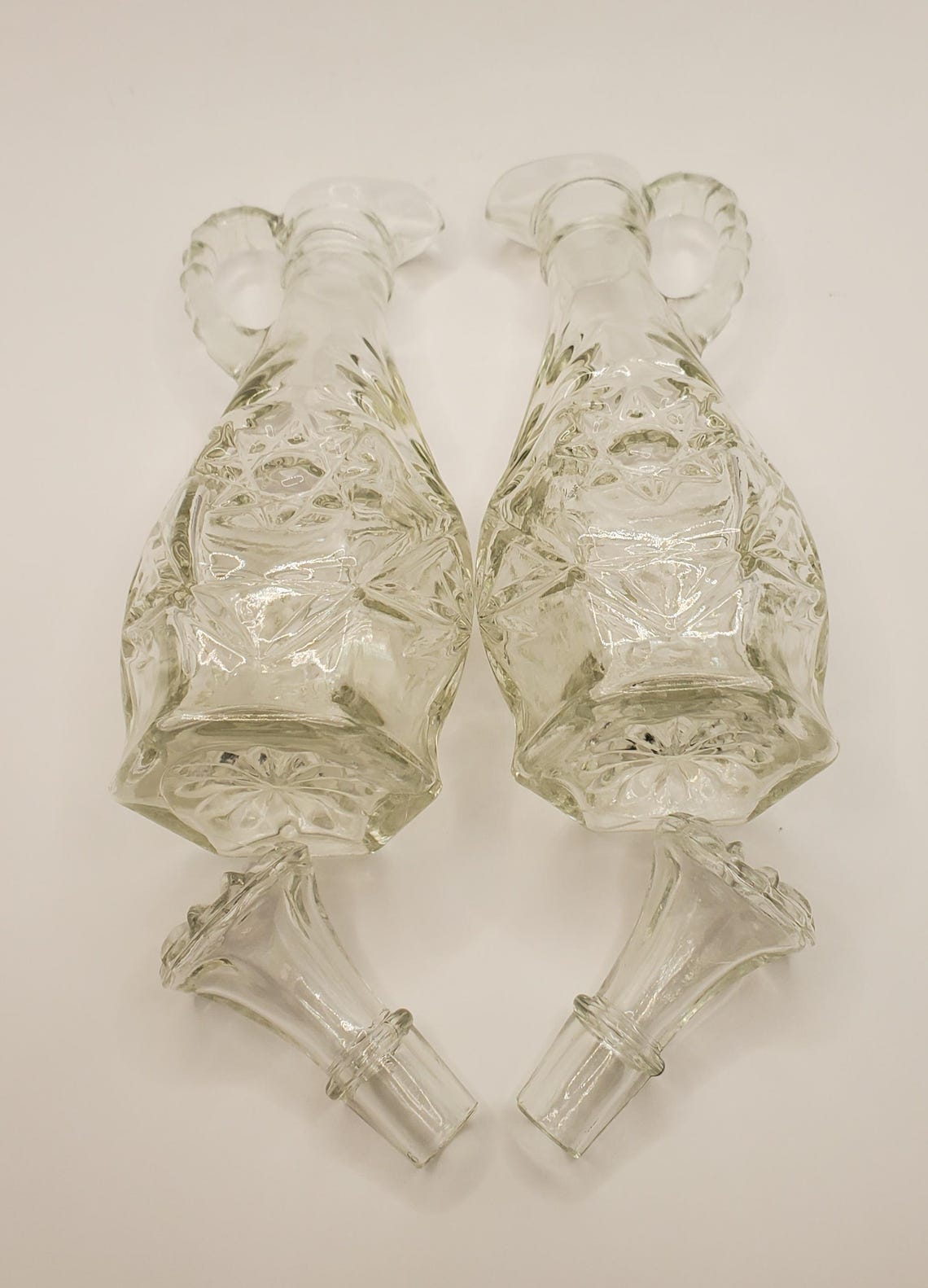 Two Glass Cruets With Pinwheel Design and Stoppers - Etsy