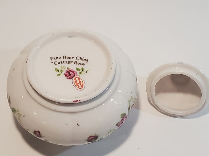 Fine Bone China Cottage Rose Jar - Etsy