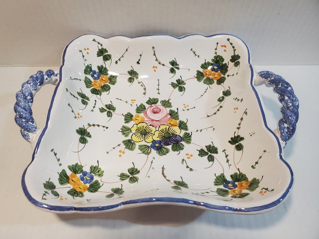 Vintage Castelli Hand Painted Pottery Dish. - Etsy