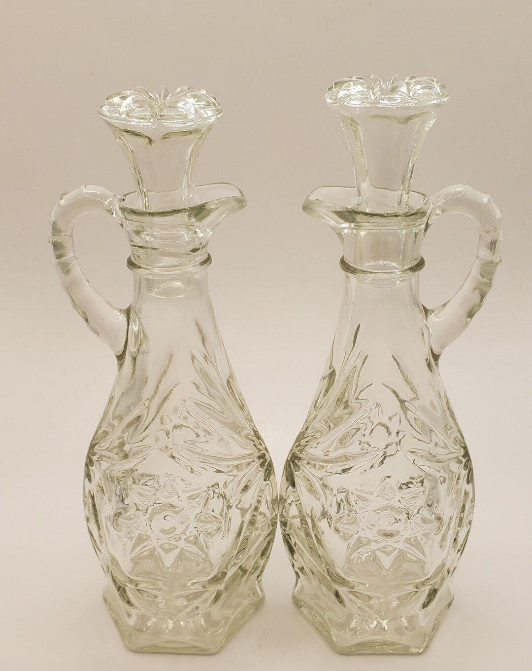 Two Glass Cruets With Pinwheel Design and Stoppers - Etsy