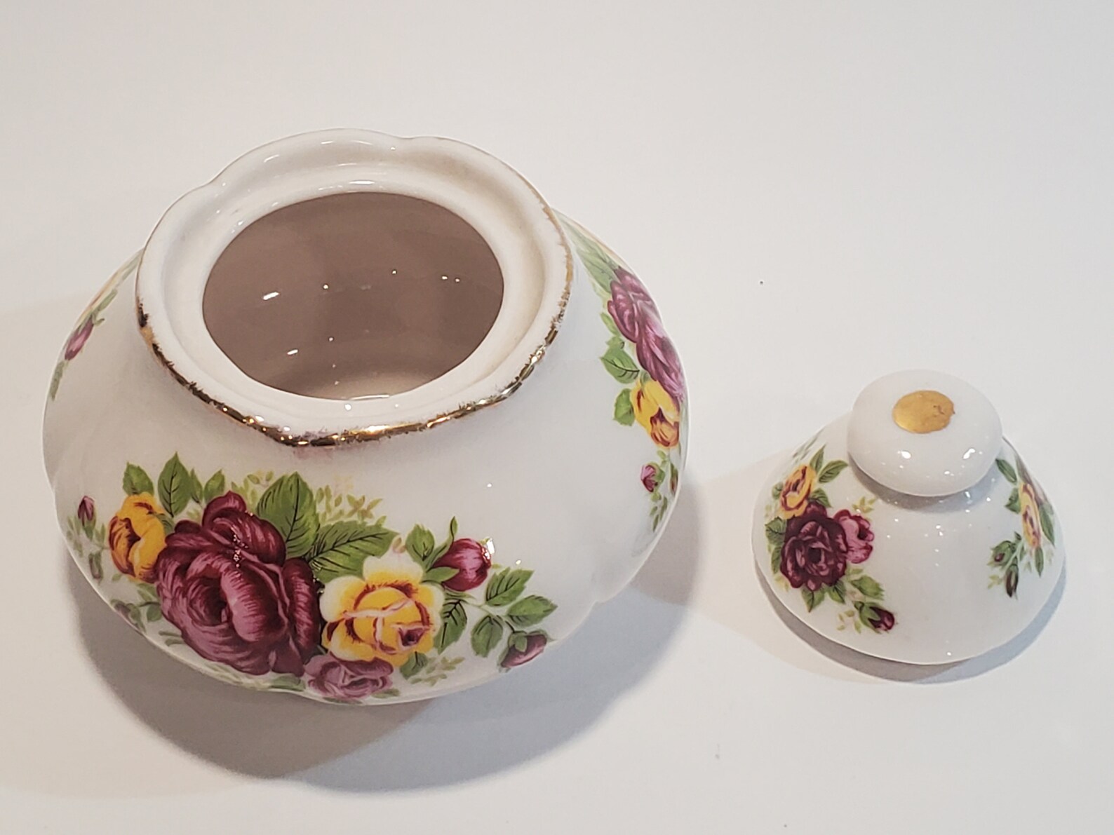 Fine Bone China Cottage Rose Jar - Etsy