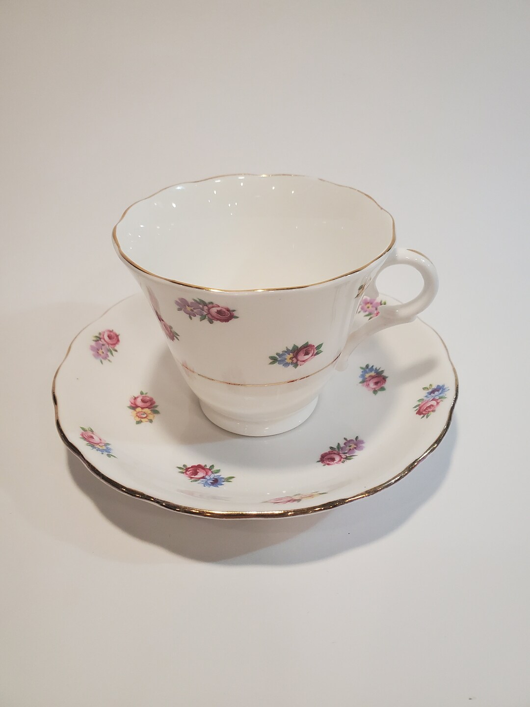 Colcough China Rose Bud Cup and Saucer - Etsy