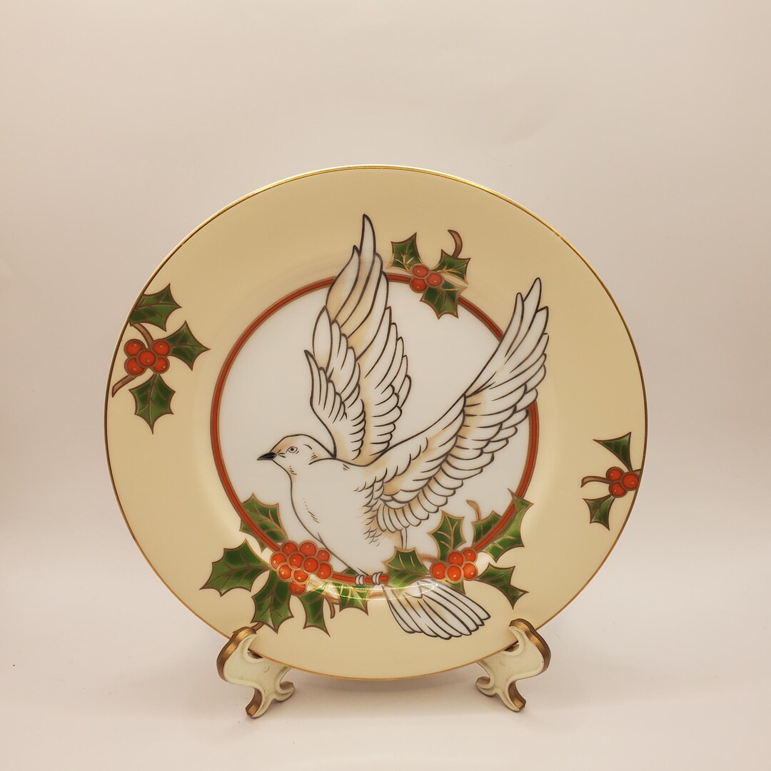 Fritz and Floyd "christmas Holly Dove" 7 1/2" Plate - Etsy