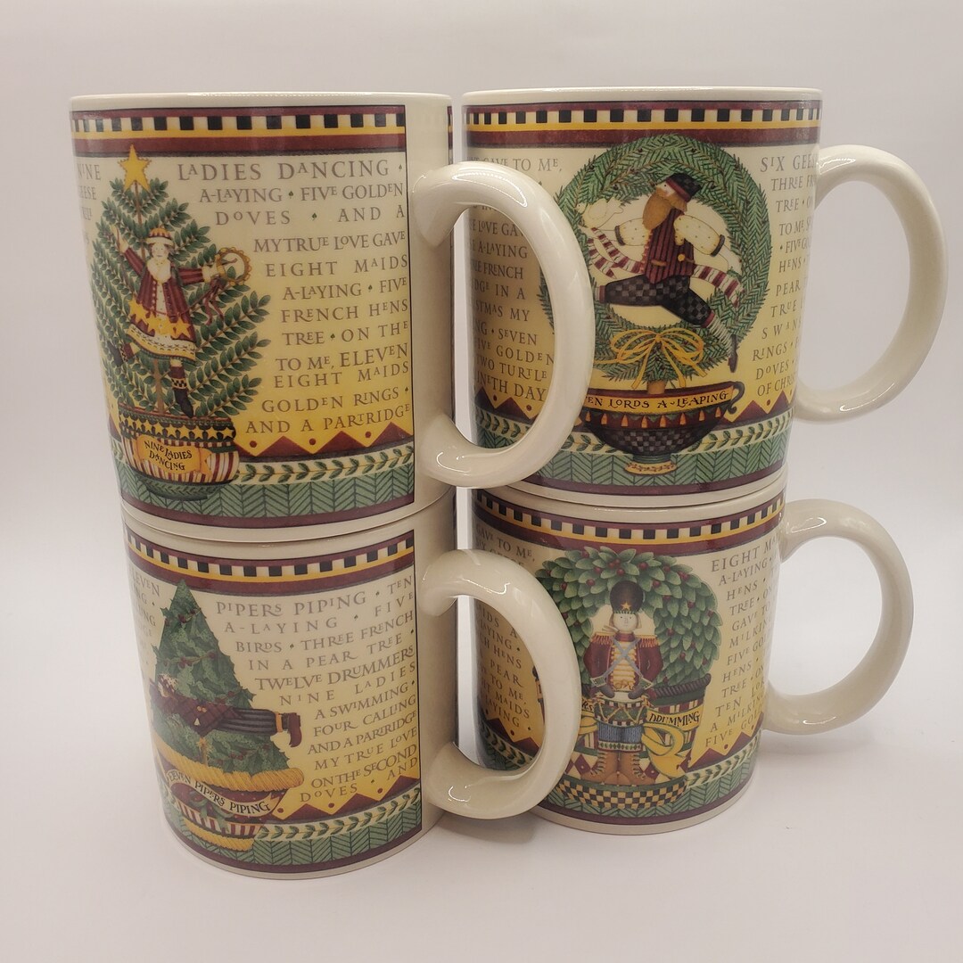 4-debbie Mumm 12 Days of Christmas Mugs 9 Thru 12 Days - Etsy