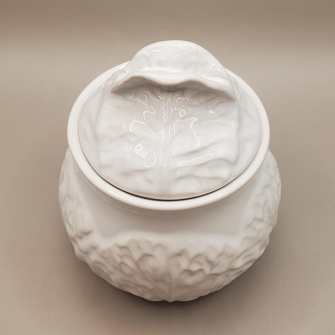 White Lidded Cabbage Jar - Etsy