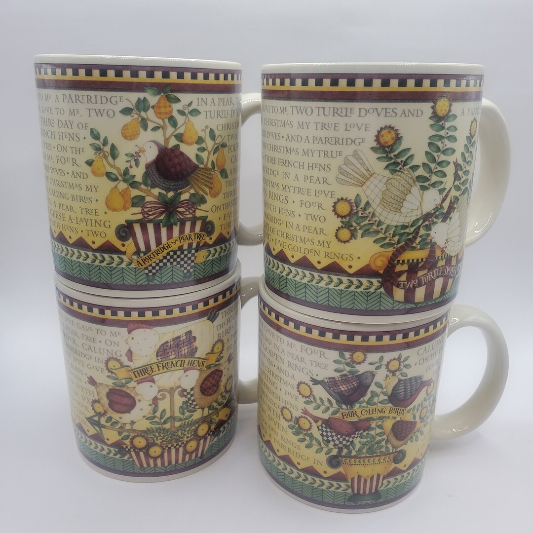 4 - Debbie Mumm 12 Days of Christmas Mugs- 1 Thru 4 Days - Etsy