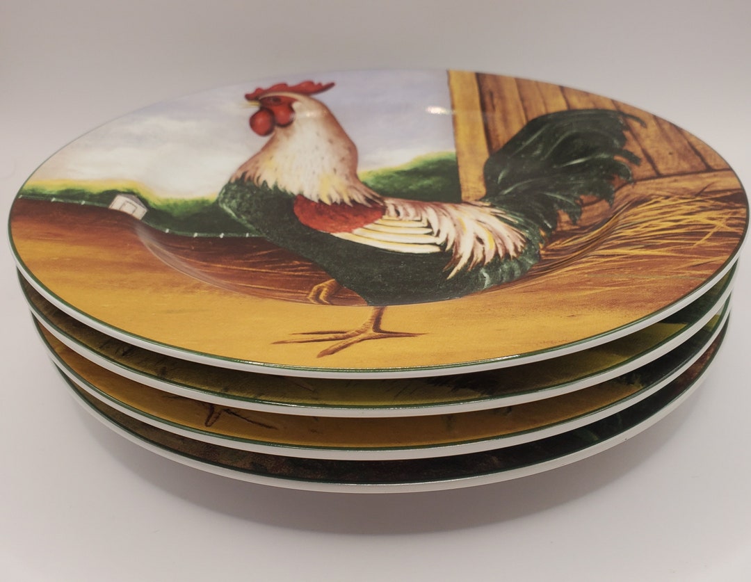4 Rooster Plates David Carter Brown Collection by Sakura - Etsy