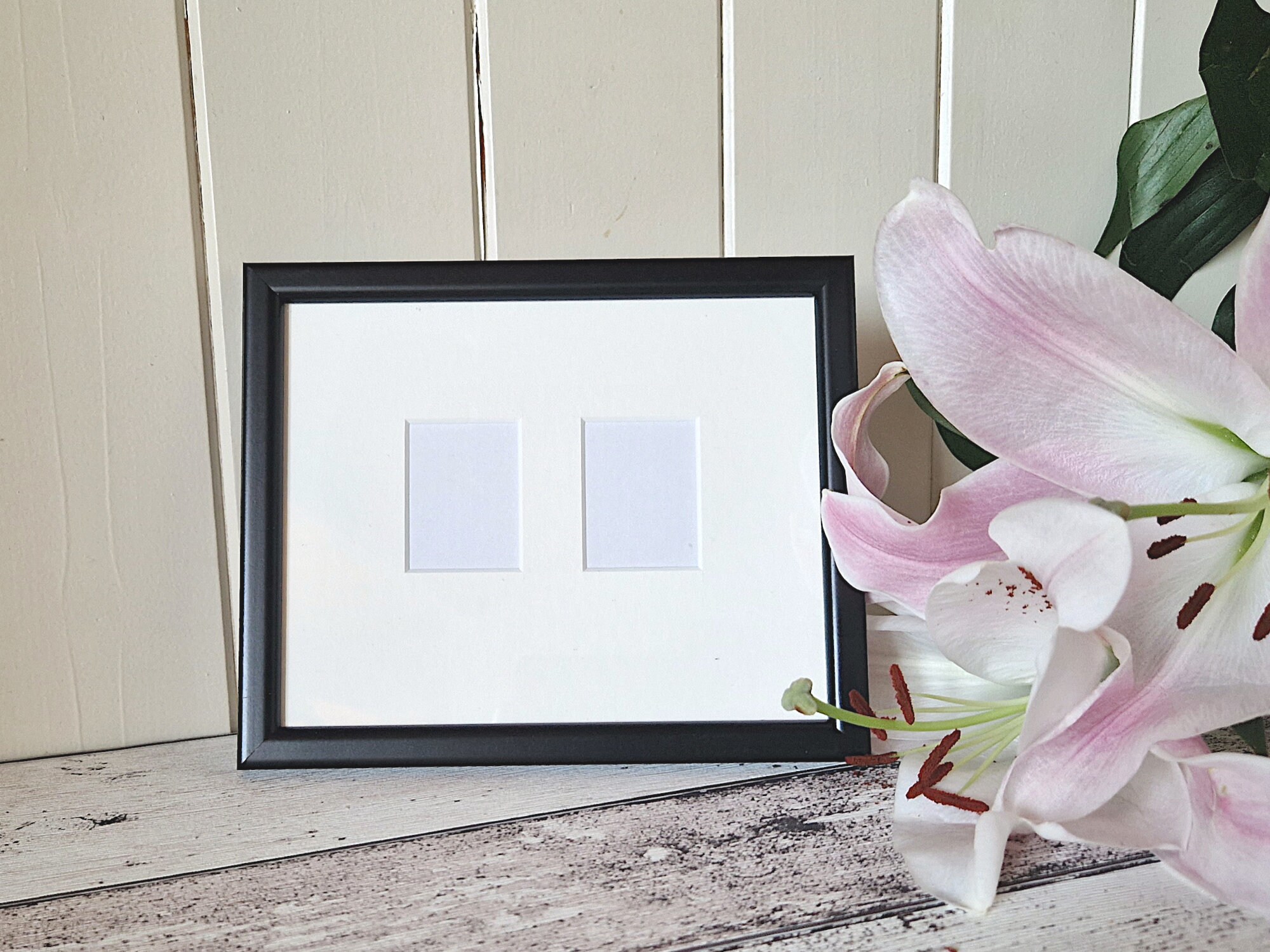 Black Passport Photo Frame for 2 Images. Solid Wood Smooth Painted ...