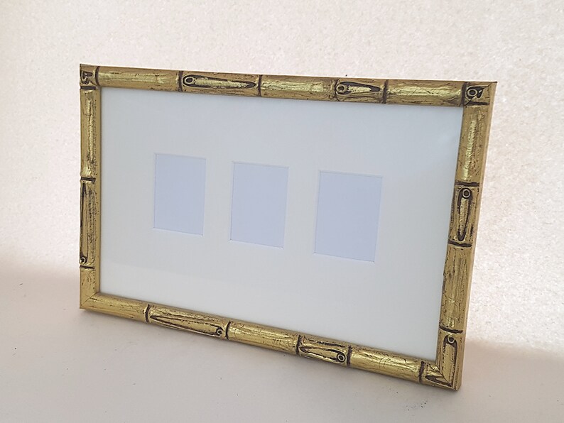 Gold Bamboo Passport Photo Frame for 3 Images. Solid Wood - Etsy