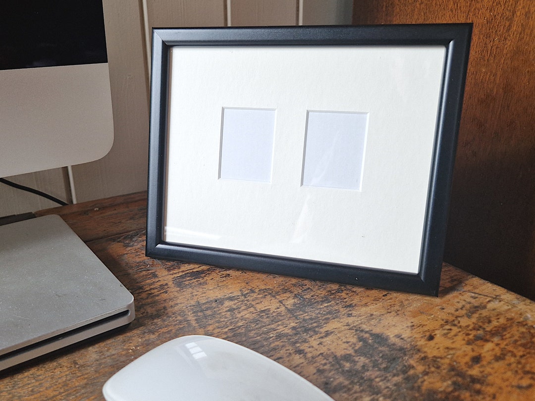 Black Passport Photo Frame for 2 Images. Solid Wood Smooth Painted ...