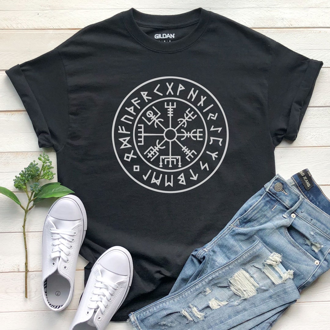 Viking Compass Shirt, Norse Rune Tee, Scandinavian Symbol T-shirt ...