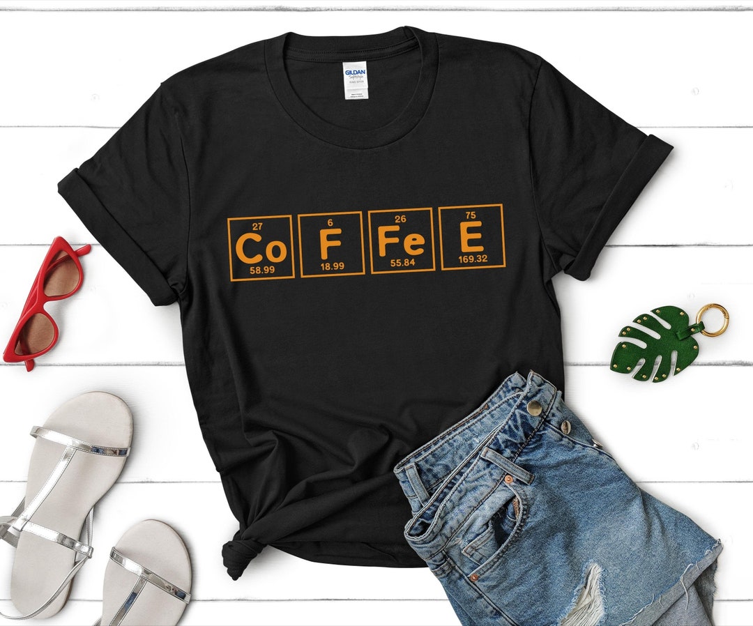 Coffee Periodic Table Tee Elements Shirt Caffeine Molecule - Etsy