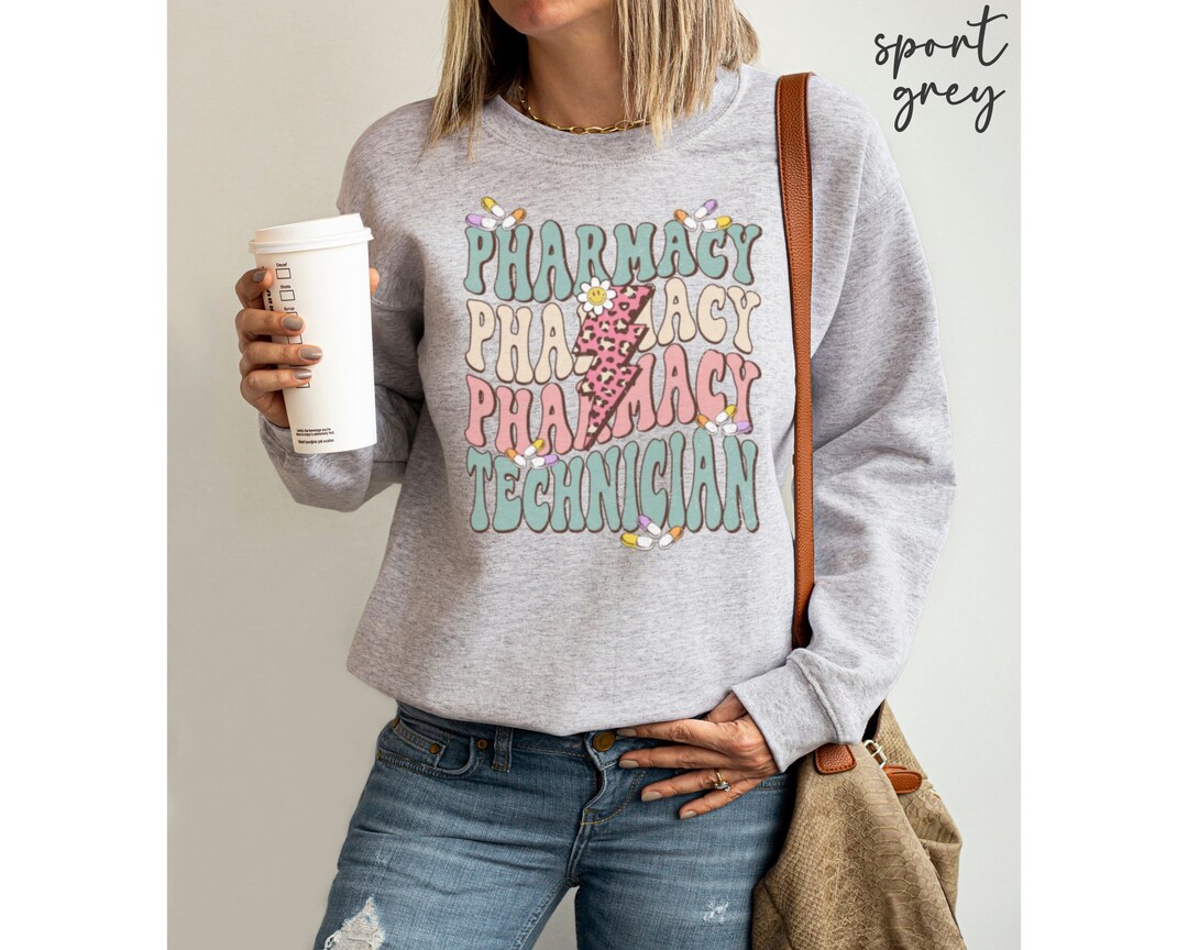Pharmacy Tech, Pharmacy Crewneck Sweatshirt, Pharmacy Technician ...