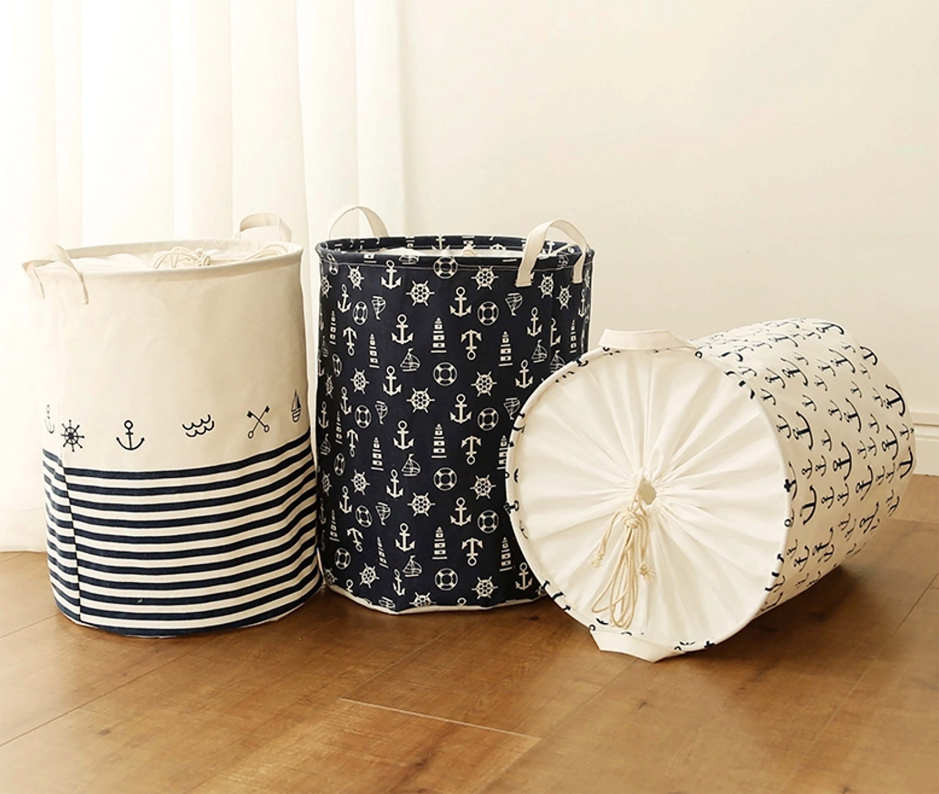 Laundry Basket Fabric Bag Collapsible Hamper Foldable Clothes | Etsy