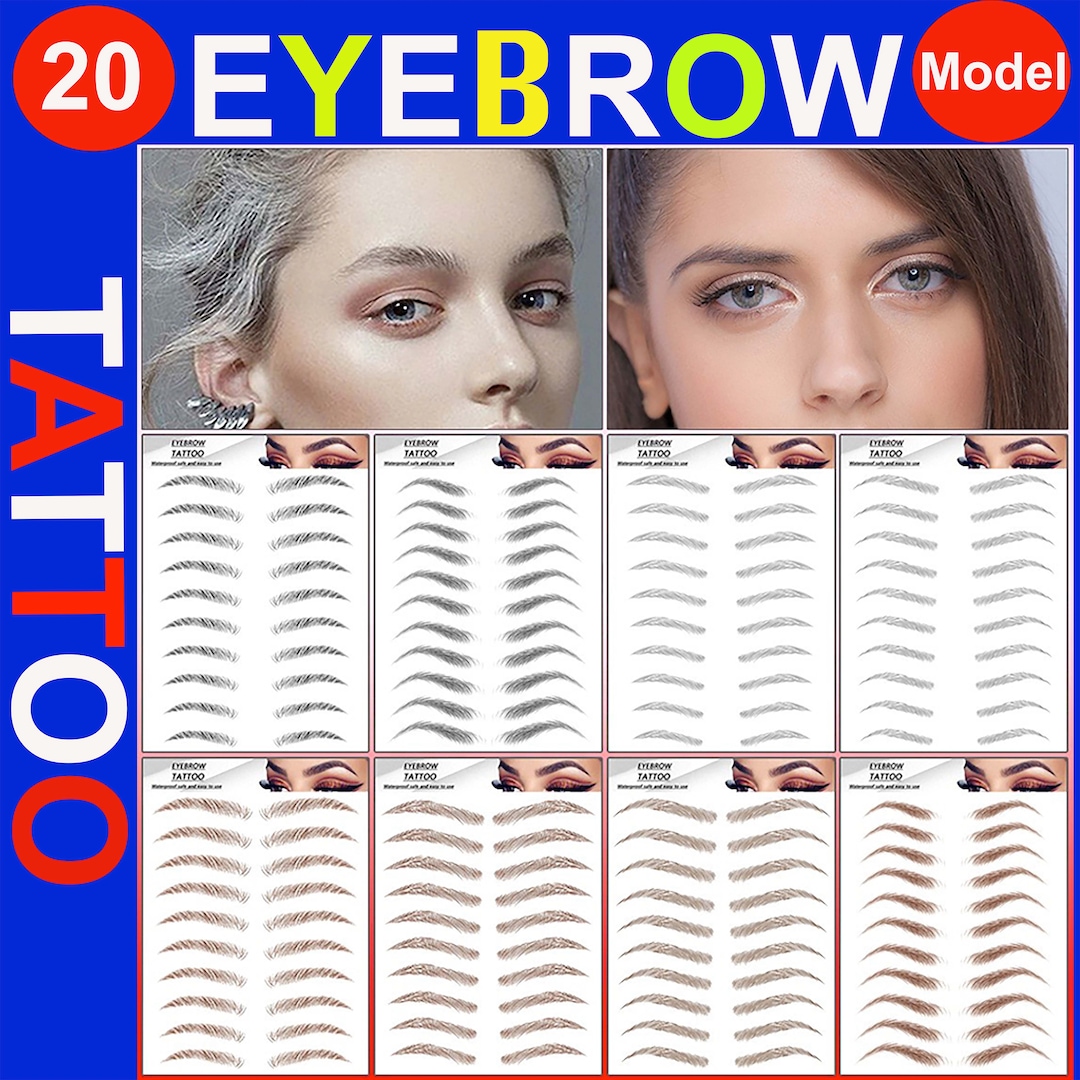4D Eyebrows Tattoo Real Look Sticker False Eyebrow Waterproof - Etsy