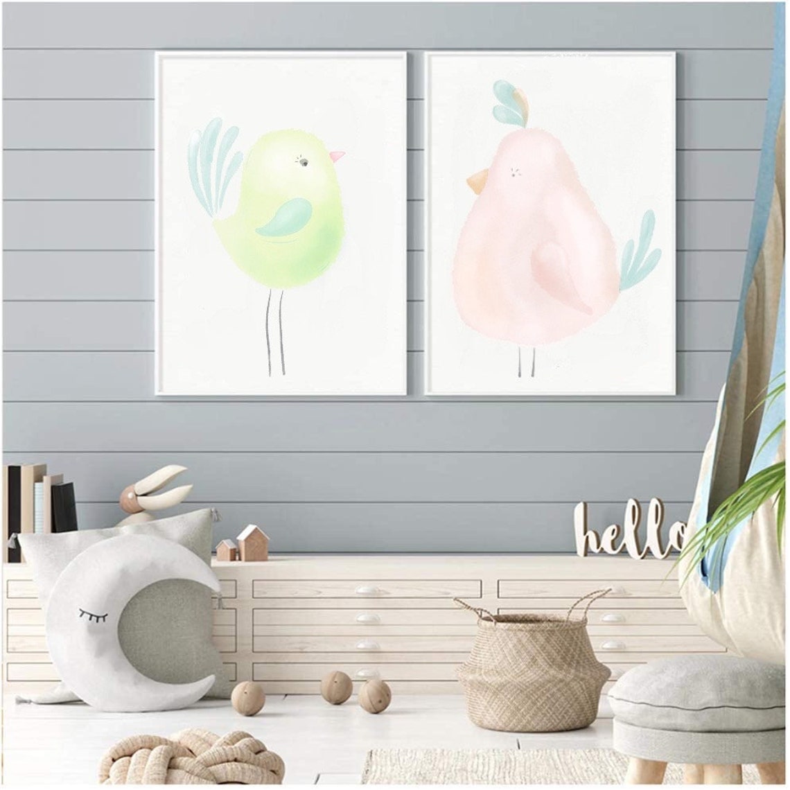 Cute Birds Set Cartoon Birds Posters Set Bright Colors | Etsy