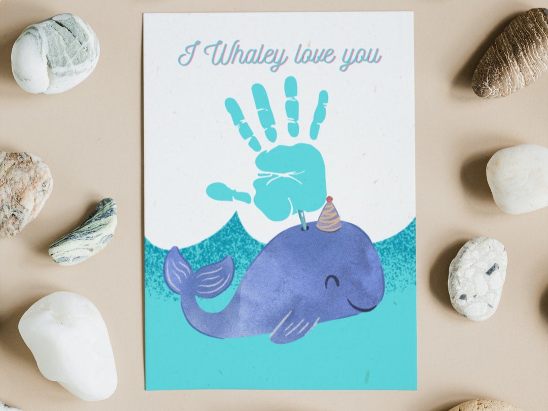 Whale Handprint, Summer Handprint Art, Under the Sea Kids Craft, Gift ...