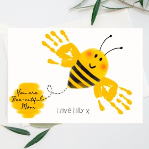 Mother’s Day Handprint Bee Art, Mom Birthday Handprint Digital Download ...