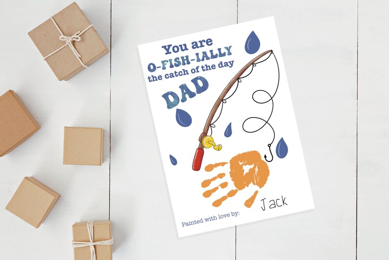 Handprint Fish, Fathers Day Fishing, Gift for Dad, Fathers Day Craft ...