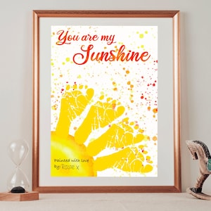 Sunshine Footprint Art, Father’s Day Keepsake, Baby Keepsake, Mummy ...