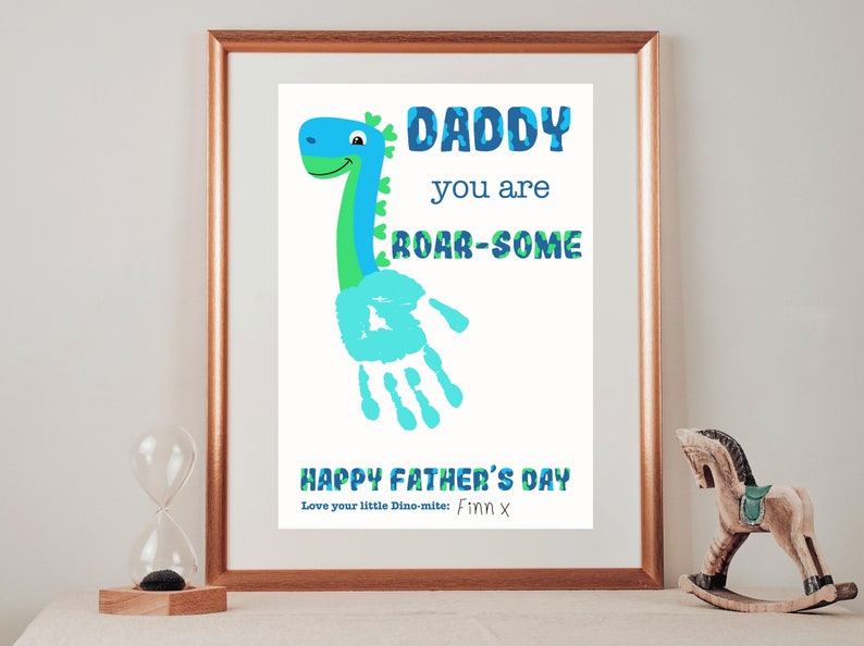 Dinosaur Handprint Art, Fathers Day Gift, You Are Roarsome, Gift for ...
