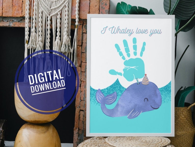 Whale Handprint, Summer Handprint Art, Under the Sea Kids Craft, Gift ...
