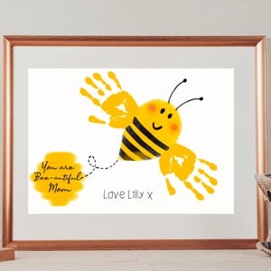 Mother’s Day Handprint Bee Art, Mom Birthday Handprint Digital Download ...