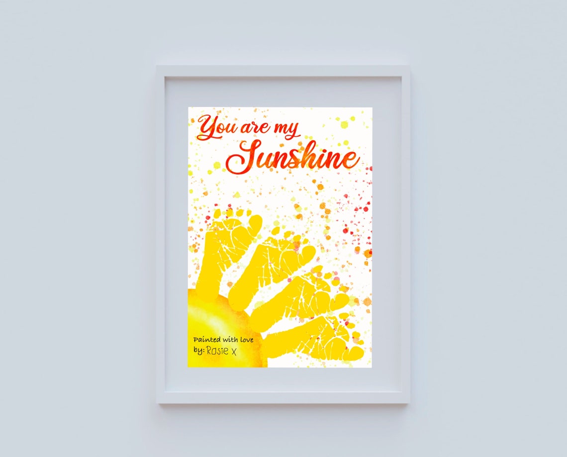 Sunshine Footprint Art, Father’s Day Keepsake, Baby Keepsake, Mummy ...
