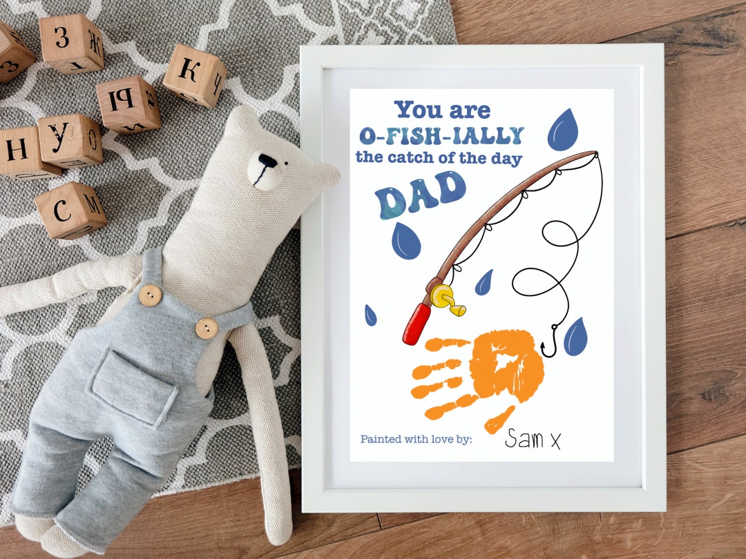 Handprint Fish, Fathers Day Fishing, Gift for Dad, Fathers Day Craft ...