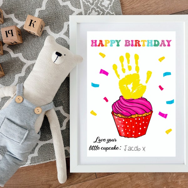 Handprint Cupcake - Etsy