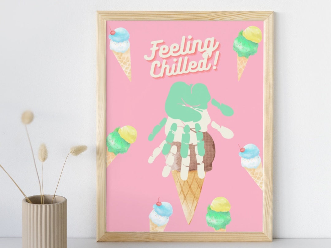 Ice Cream Handprint, Summer Handprint Art, Kids Handprint Craft ...