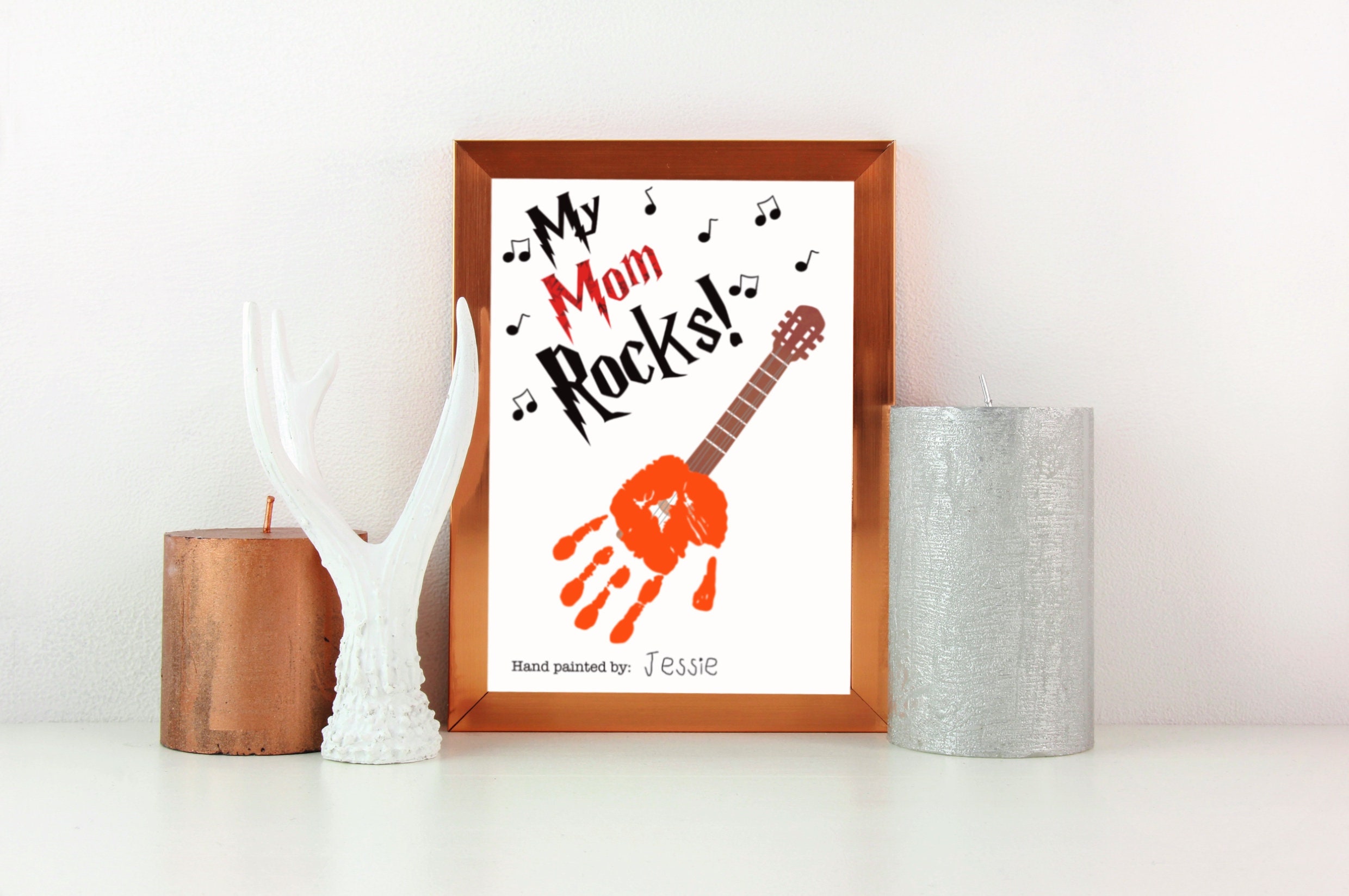 My Mom Rocks Handprint Art: Mother's Day Keepsake (digital Print) - Etsy