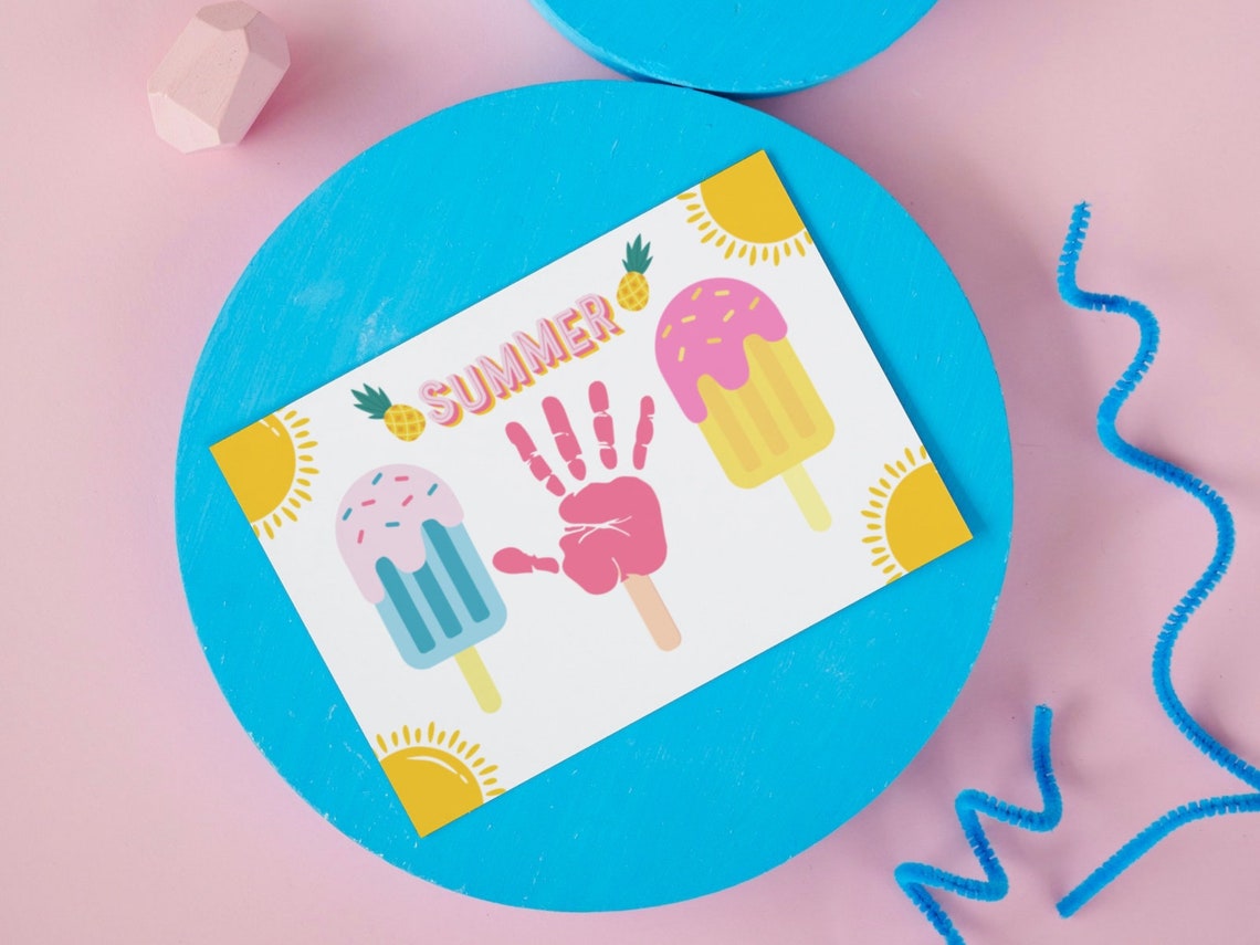 Summer Popsicle Handprint Art: Kids Holiday Activity (PDF) - Etsy