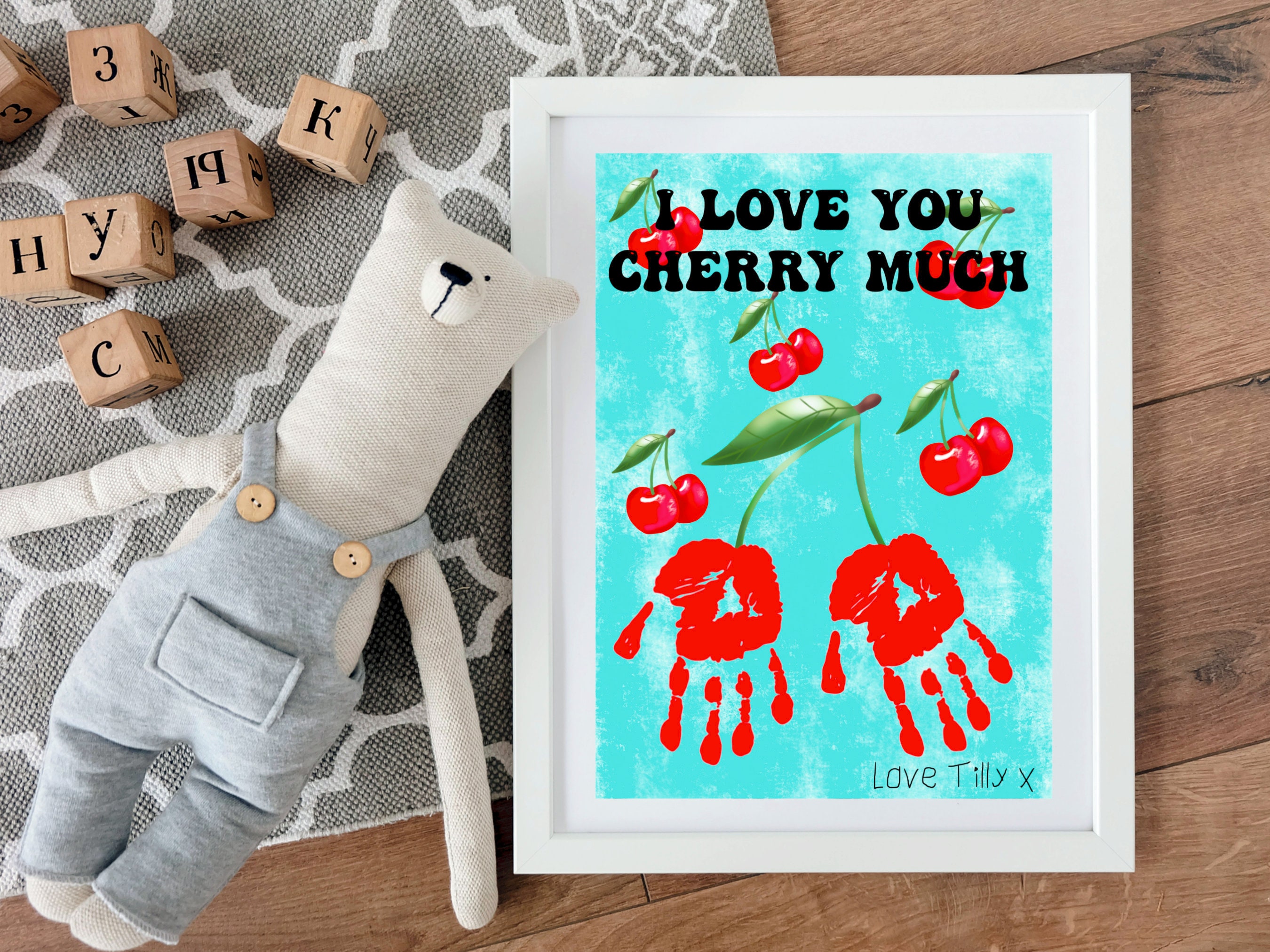 Handprint Art, Cherry Print , You Are Cherry Loved, Baby Keepsake ...