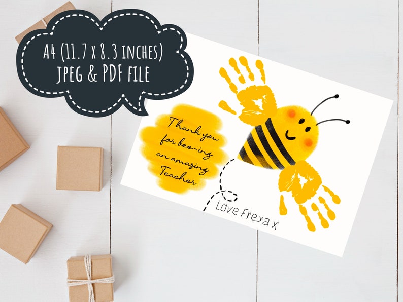 Thank You Teacher Gift, Handprint Art Teacher, End of Year Keepsake ...