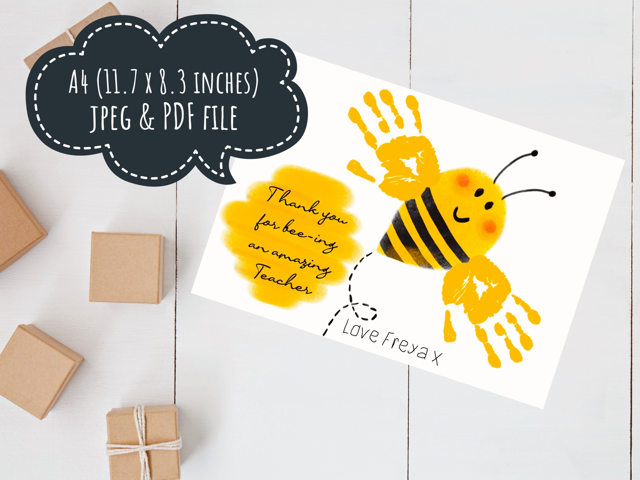 Thank You Teacher Gift, Handprint Art Teacher, End of Year Keepsake ...